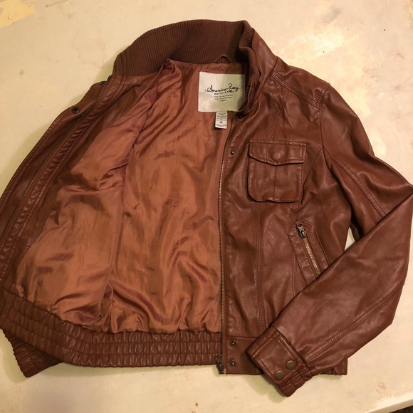 American Rag | Jackets & Coats | American Rag Brown Faux Leather Bomber ...
